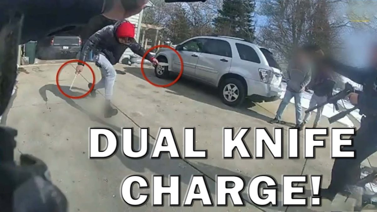 Bad Guy Dual Wielding Knives Charges At Cops On Video! LEO Round Table ...